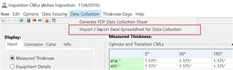 Integration Between Excel Spreadsheets And Inspect Codeware