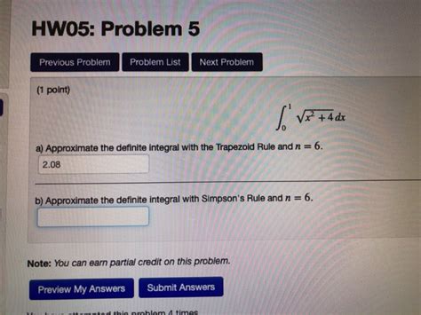 Solved HW05 Problem 8 Previous Problem Problem List Next Chegg Com