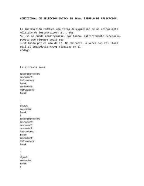 docx condicional de selección switch en java dokumen tips