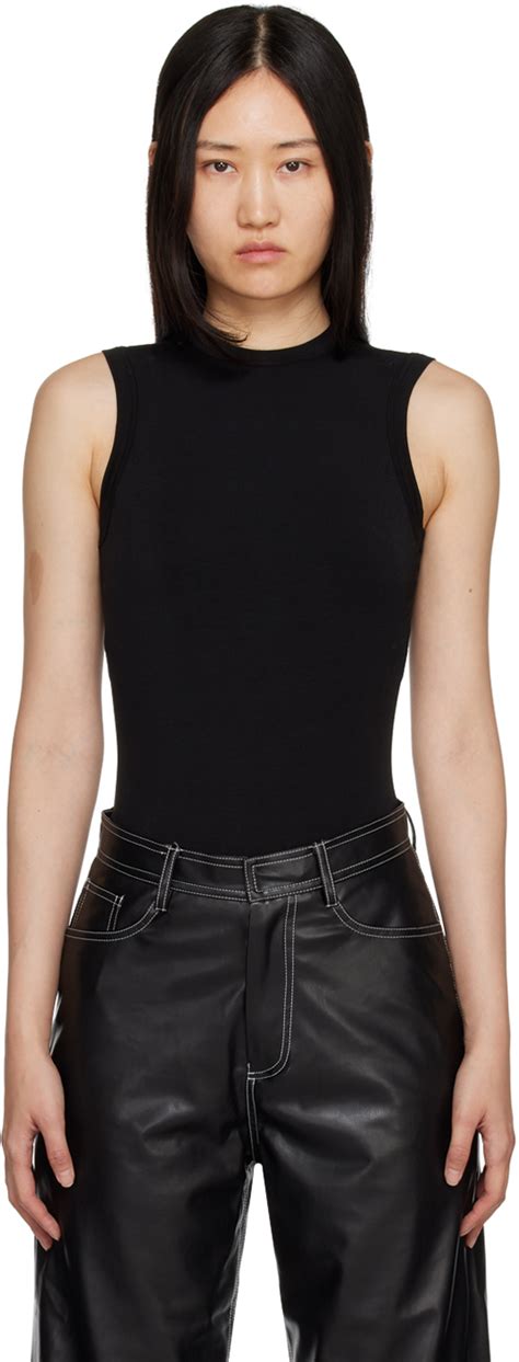 Black Open Back Bodysuit By Determ On Sale