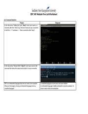 CYB Module Five Lab Worksheet Docx CBY Module Five Lab Worksheet Lab Command