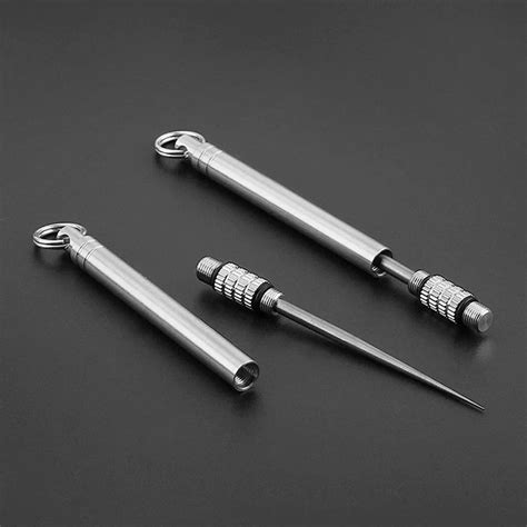 2 Pcs Silver Titanium Toothpick Set Metal Toothpick Company