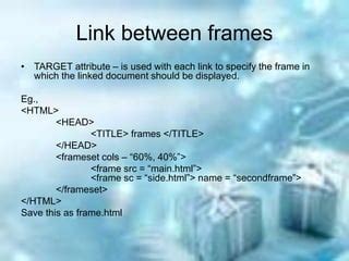 Computer Language Html Frames PPSX