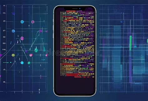 Multi Colored Code Mosaic With Abstract Data Visualization Smart Strange Old Stock Image Image