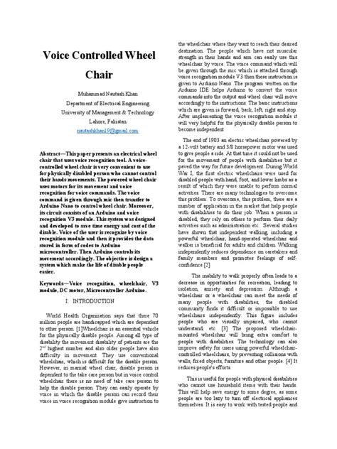Ieee Report Published Pdf Wheelchair Arduino