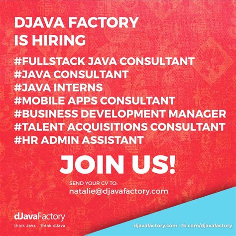 Djava Factory Sdn Bhd On Linkedin Djavafactory Hiringtalent Firstquarter Jobopportunities