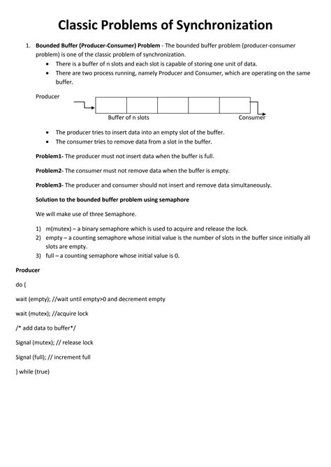 Solution Synchronization Problem Operating System Studypool