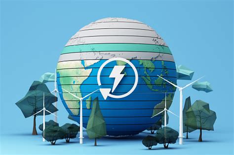 녹색 행성 지구 재생 가능 에너지 및 효율성 환경 생물 다양성 생태 세계 개념과 충전을 복원하고 청정 에너지로 세계 세계를 파괴하는 것을 중단합니다 3d 렌더링 0명에 대한