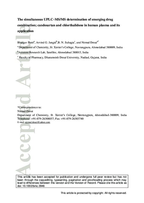 pdf the simultaneous uplc ms ms determination of emerging drug