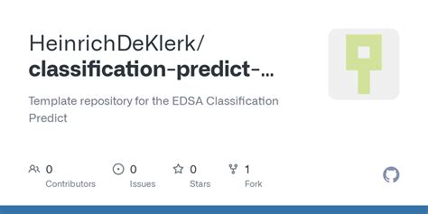 Github Heinrichdeklerkclassification Predict Streamlit Template Ts2