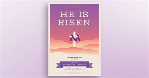 He Is Risen Flyer Template Print Templates Ft Holiday And Christian