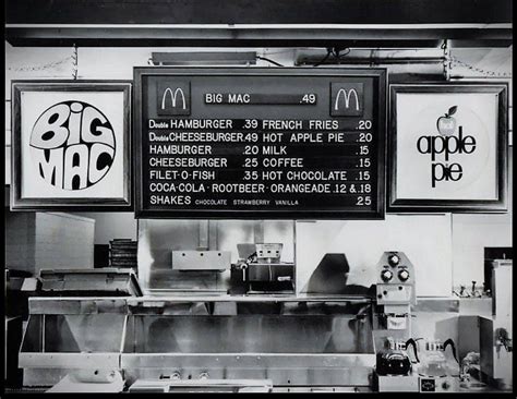 Mcdonalds Menu 1970 R70s