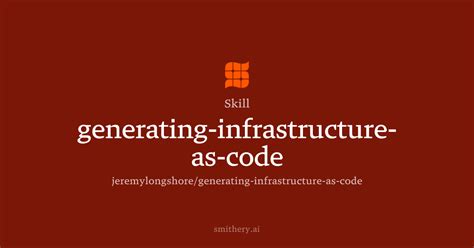 Generating Infrastructure As Code Skill Smithery