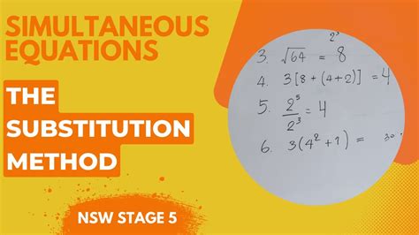 The Substitution Method With Worked Examples Youtube