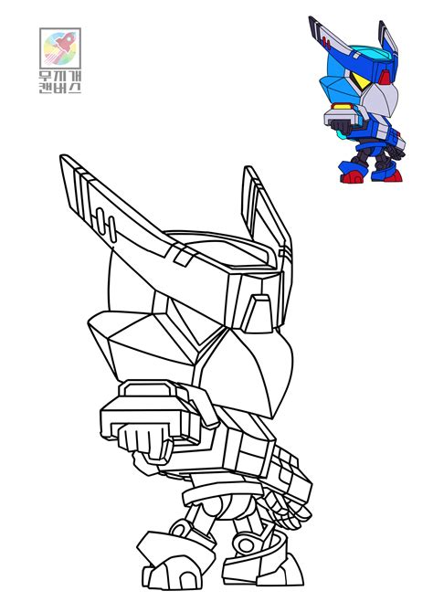 Brawl Stars Mecha Crow Coloring Pages Rainbow Canvas Free Coloring