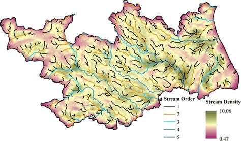 Drainage Network Order And Stream Density Km² Map Download Scientific Diagram