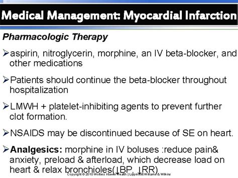 Chapter 28 Management Of Patients With Myocardial Infarction