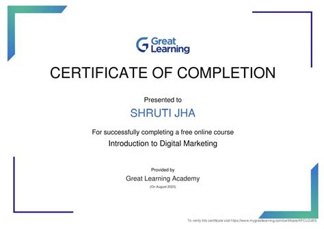 Digitalmarketing Greatlearning Certificate Careergrowth Marketing Shruti Jha
