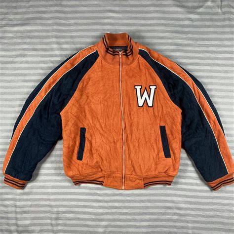 Japanese Brand × Varsity Jacket Third Row Cotton Varsity Zip Up Jacket