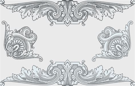 Medieval Border Frame Classical Ornate Design Vintage Decorative