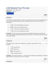 Module 4 Pre Test Docx 4 02 Module Four Pre Test Final Score 100 100 Points Attempts 1 Out