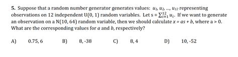 solved 5 suppose that a random number generator generates