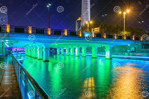 Bridge And Footpath At Night Stock Image Image Of Footpath Asian