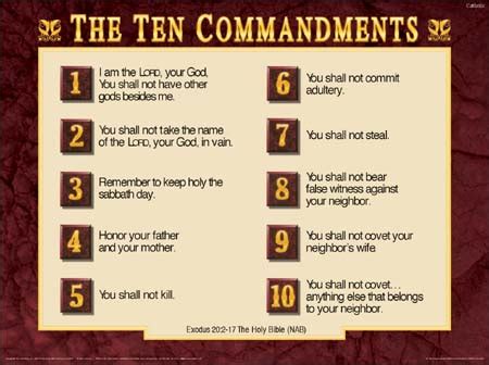 Roman Catholic Ten Commandments