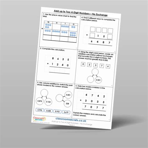 Year 4 Add Up To Two 4 Digit Numbers No Exchange Prior Learning Resource Classroom Secrets