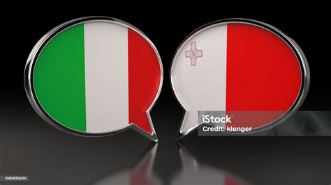 연설 거품과 이탈리아와 말 타 플래그입니다 3 차원 일러스트 레이 션 0명에 대한 스톡 사진 및 기타 이미지 0명 3차원 형태 Eurozone Istock