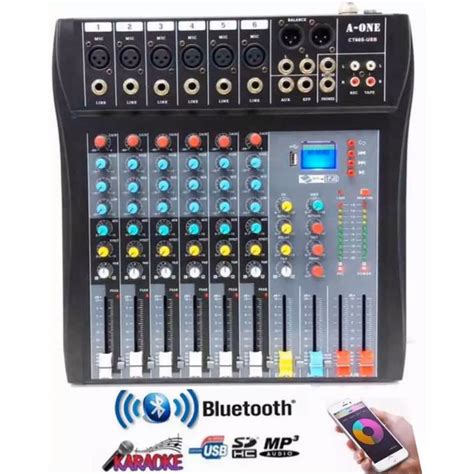 A One สเตอริโอ มิกเซอร์ 6 ช่อง Bluetooth Usb Mp3 เอ็ฟเฟ็คแท้ รุ่น Ct 60s Usb Best Audio Shopee