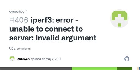 Iperf Error Unable To Connect To Server Invalid Argument Issue Esnet Iperf GitHub