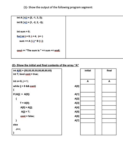 Solved 1 Show The Output Of The Following Program