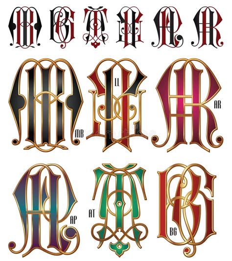 Set Of Interlocking Letters Stock Vector Illustration Of Place Frame