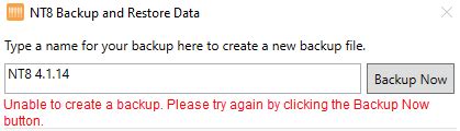 Backup And Restore Data NT NT C V R Documentation