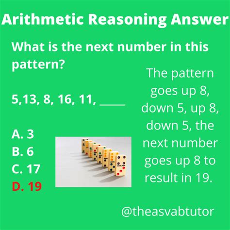 The Asvab Tutor Presents Answer To Arithmetic Reasoning Question On Patterns And Sequences The