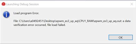 Tms320f280025c Q1 Address 0x0a000program Do Not Match Please Verify Target Memory And Memory