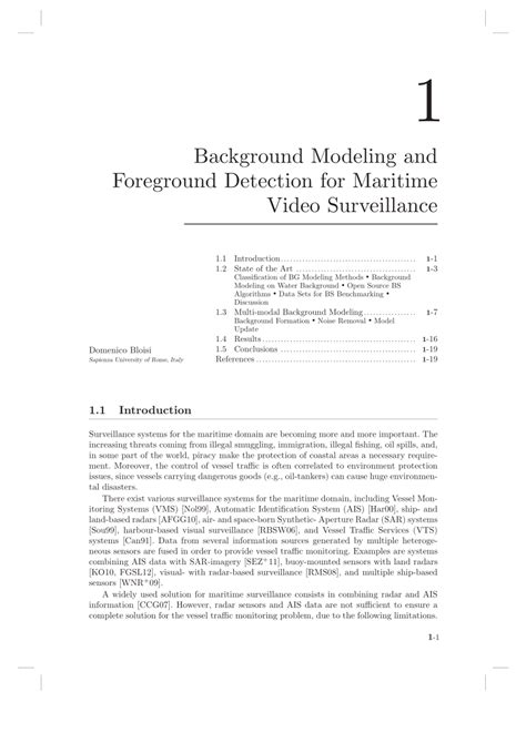 Pdf Background Modeling And Foreground Detection For Maritime Video Surveillance