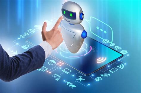 Concept Of Chat Bot In Modern Business Communication Stock Image