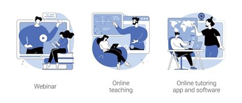Premium Vector Elearning Abstract Concept Vector Illustration Set Webinar Online Teaching