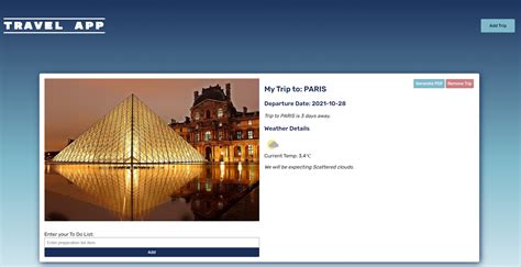 GitHub Lly Travel App This Is The Front End Developer Capstone Project For Udacity Which