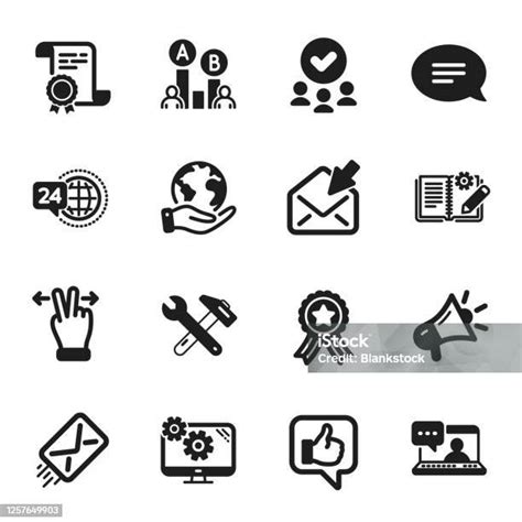 오픈 메일 터치스크린 제스처 설정과 같은 기술 아이콘 집합입니다 벡터 기계류에 대한 스톡 벡터 아트 및 기타 이미지 기계류