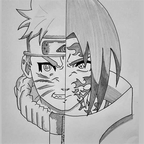Sasuke Vs Naruto Drawings In Pencil