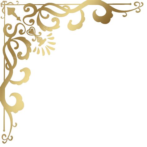 European Style Corner Decoration Simple Pattern Retro Pattern Gold Border European Style Phnom