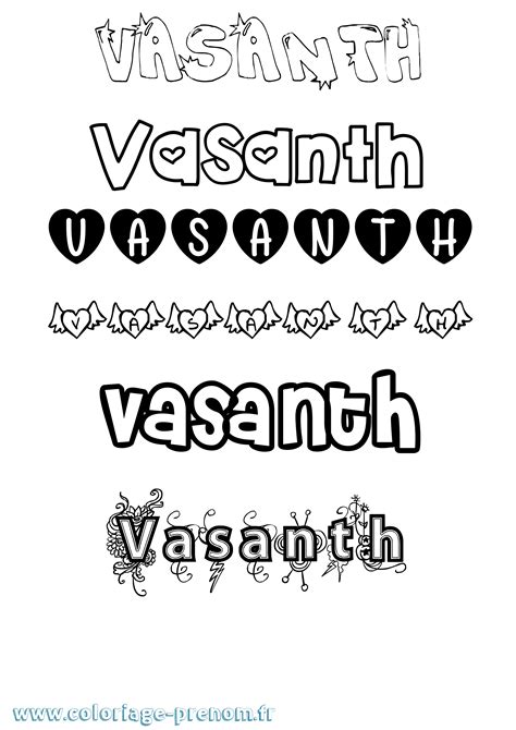 Coloriage Du Prénom Vasanth à Imprimer Ou Télécharger Facilement