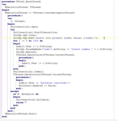 Implementando Uma Transação No Delphi Usando O Componente Unidac