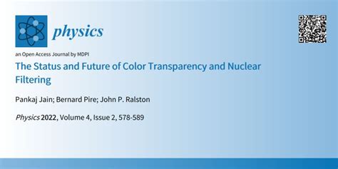 qcd nucleartransparency colortransparency physics physics mdpi
