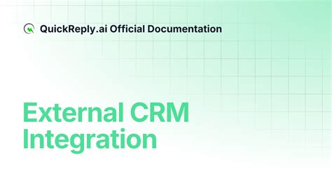External Crm Integration And Contact Syncing Quickreplyai Official