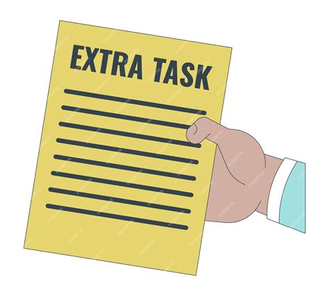 Premium Vector Giving Extra Task Linear Cartoon Character Hand Illustration More