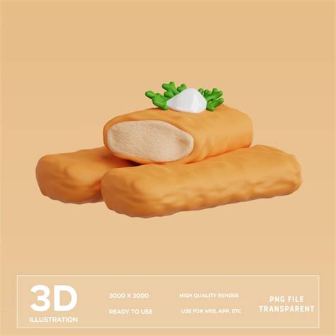 Premium Psd Psd Fish Nugget 3d Illustration